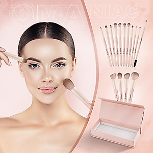 OMANIAC Makeup Brushes Set (15Pcs), Premium Synthetic Powder Concealers Eye Shadows Blush Professional Make Up Brushes Set, Perfect Birthday Gifts for Women.(Pink)