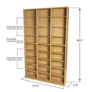 Atlantic Oskar 756 Media Storage Cabinet – Protects & Organizes Prized Music, Movie, Video Games or Memorabilia Collections, PN 38435712 in Maple