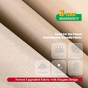 F&J Outdoors Patio Furniture Covers, Waterproof UV Resistant for Table & Chairs Set, Beige, 86"x44"