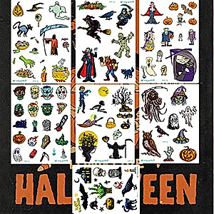 Ooopsiun Halloween Temporary Tattoos for Kids - 100 styles Scary Halloween Tattoos Stickers Party Favors Decorations for Boys Gilrs