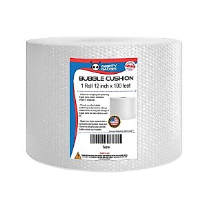Mighty Gadget 100 feet Small Bubble Cushioning Wrap Perforated Every 12” for Moving, Shipping, and Packing Wrap for Extra Protection of Fragile Items: Glassware, Porcelain Dishes, Ceramics, Ornaments