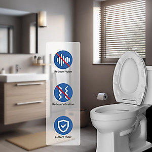 Hibbent 4 pieces Toilet Seat Bumpers for Bidet, Strong Adhesive Toilet Seat Bumpers for Use with Bidet Attachment, Universal Buffer Toilet Lid Rubber Bumpers, White