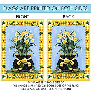 Toland Home Garden 102557 Lucky Daffodils Patricks Day Garden Flag, 28" x40", Double Sided for Outdoor St Pats House Yard Decoration