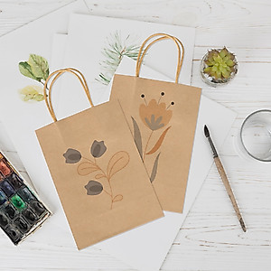 GITMIWS 30 Pack Small Brown Kraft Paper Bags, 6''x3.15''x8.25'' Small Craft Paper Bags with Handles Bulk, Grocery Retail Paper Bags for Small Business, Party Favors Take Out Sacks