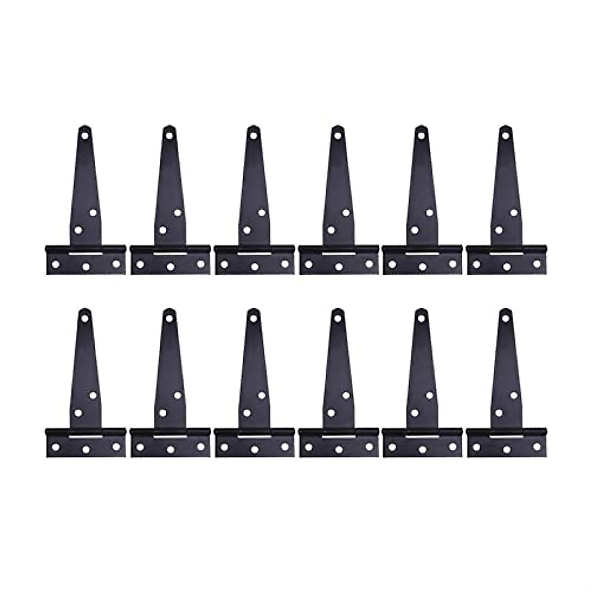 ANNURA Heavy Duty Hinge,Long Strap T Hinge, 12 Piece Hinges, T Iron Lightweight 4 Inch Hinges Old Style Wooden Boxes Wooden Fence Shed Barn Door Iron Tee Hinges