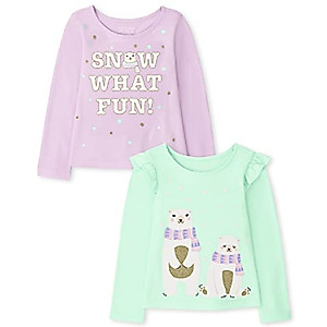 The Children's Place baby girls The Children's Place and Toddler Long Sleeve Fashion Top Multipacks Shirt, Mermaids Tale, 3T US