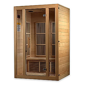 BOTARO Maxxus Saunas MX-J206-01 Seattle Carbon Far Infrared Sauna for 2 Persons, Hemlock Wood