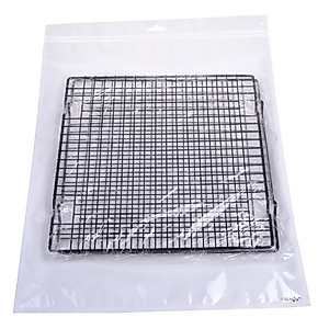 Cosmos 2 Pcs Non Stick Baking Cooling Rack - Non-Stick Drying Cooling Wire Rack Baking Racks Cooling Black for Cooling Cake Cookie, Metal Cooking Rack for Cooling Baking 10 x 11 inches