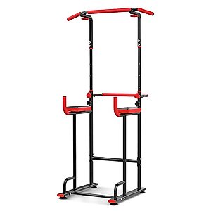 KDFJ Power Tower, Power Tower and Gym Tower, Dip Station, Pull-Up Bar, Full Body Workout, Multifunctional Weight Station A Varied Home Workout-Black