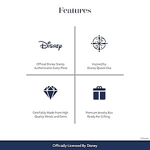 Jewelili Enchanted Disney Fine Jewelry Sterling Silver with 1/4 cttw Diamond and Aquamarine Elsa Ring, Size 7