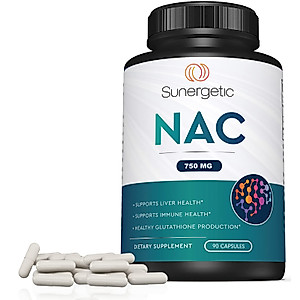 Premium NAC Supplement N-Acetyl Cysteine – 750mg Per Capsule – Supports Liver, Detox Immune, Cellular & Respiratory Health – 90 N Acetyl Cysteine Capsules