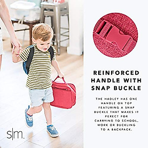 Simple Modern Kids Lunch Box for Toddler | Reusable Insulated Bag for Boys | Meal Containers for School with Exterior and Interior Pockets | Hadley Collection | Bermuda Deep