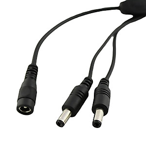 UpperFu 2pcs CCTV DC Power Splitter Cable 5.5mm x 2.5mm Female Jack to 2 Male Splitter Connector Cable 5.5mm x 2.5mm Adapter for LED Strip Surveillance Camera Security Camera