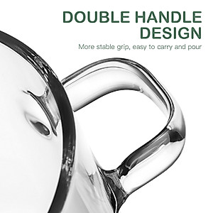 Angoily 64Oz(1.9L) Clear Glass Saucepan with Cover, Glass Cooking Pot with Lid, Simmer Pot, Simmer Pot, Glass Stovetop Pot for Soup, Pasta Noodle, Tea, Milk, Baby Food