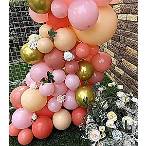 KALOR Coral Red Balloons Garland Arch Kit 110Pcs - Different Sizes 18/12/10/5 Inch Party Balloons for Birthday Baby Shower Wedding Graduation Party Decorations