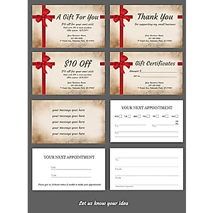 IMPACTONLINEPRINTING Custom Business cards - Good for Gift Certificates, Coupon cards, Thank you cards (BROWN-RIBBON)