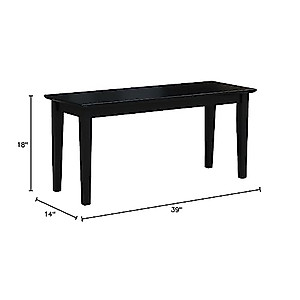 International Concepts Shaker Styled Bench RTA, Black