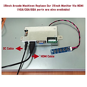 UNICO 19’’ Arcade Replacement Monitor, LCD Gaming Screen for HDMI/VGA/CG/EGA Retro Game Arcade (19inch)