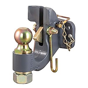 CURT 48411 SecureLatch 2-Inch Ball and Pintle Hitch Hook Combination, 20,000 Pounds, Mount Required