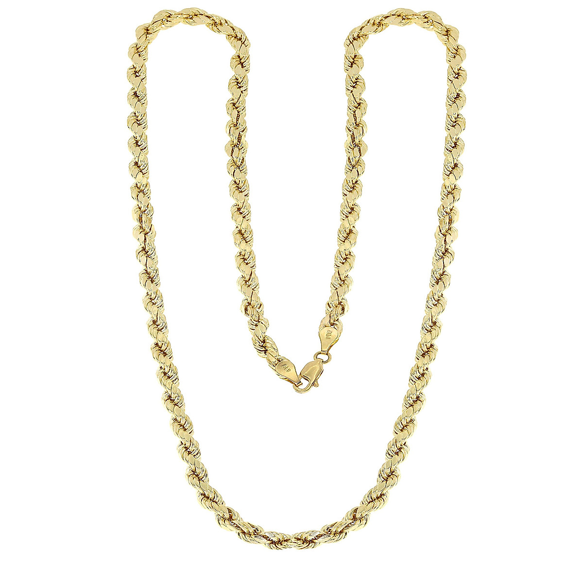 MCS Jewelry 10 Karat Yellow Gold Rope Chain Necklace 3.0mm (Length: 18”-24") (22)