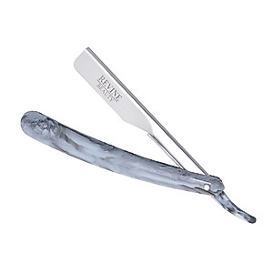 REVINE BEAUTY Barber Straight Razor - Professional Cut throat Premium Quality Plastic Handle Shaving Razor, 10 Double Edge Blades Kit By Revine Beauty (Silver)