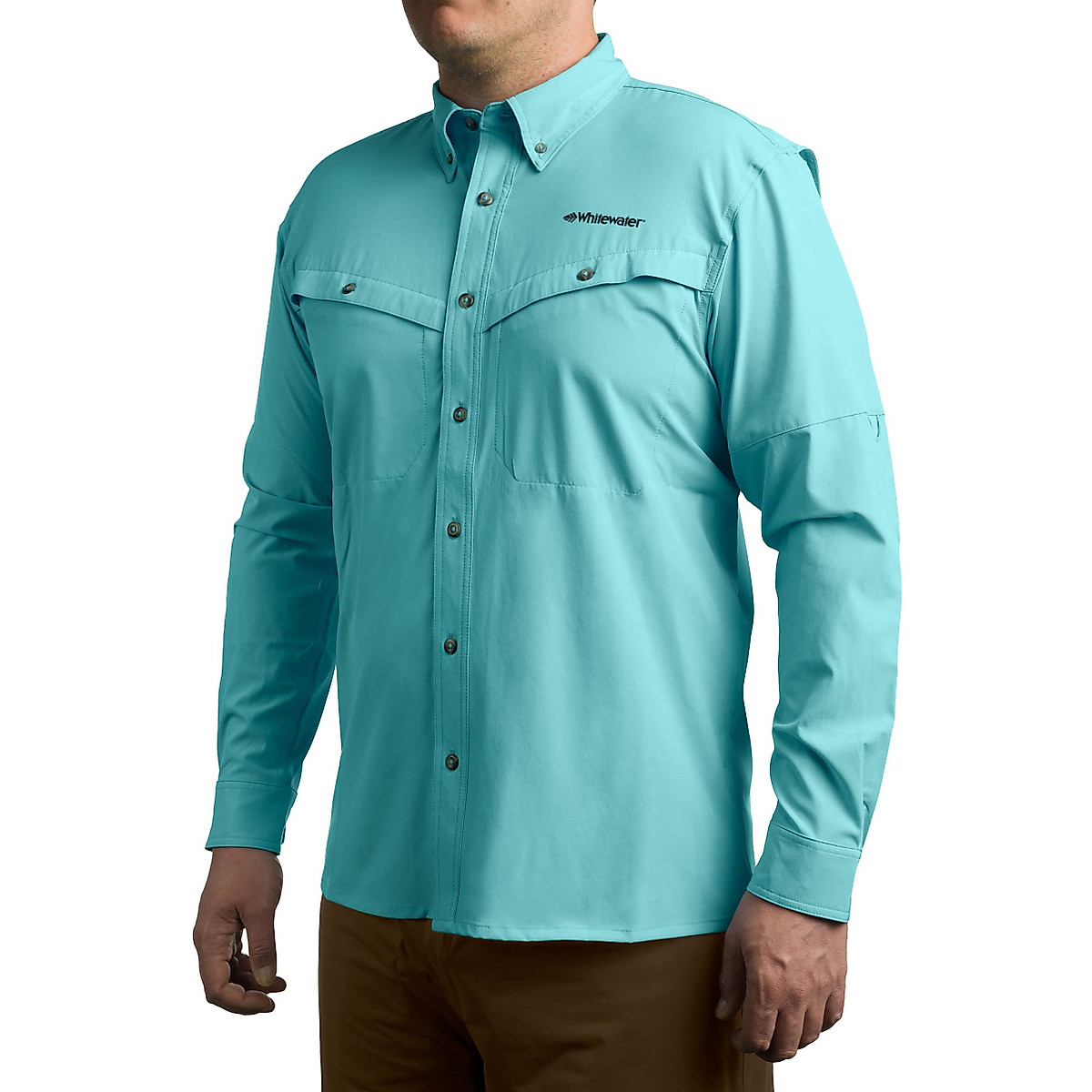 Whitewater Lightweight Moisture Wicking Long Sleeve Fishing Shirt with UPF 50 (XX-Large, Lagoon)