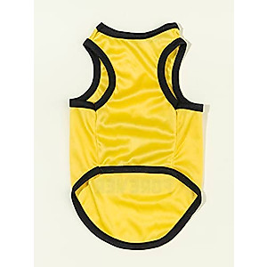 QWINEE Dog Shirts Mom Boy Pet T Shirts Tank for Dogs & Cats,Puppy Shirts,Breathable Letter Pet Clothes for Small Medium Dogs Cats Yellow A Medium