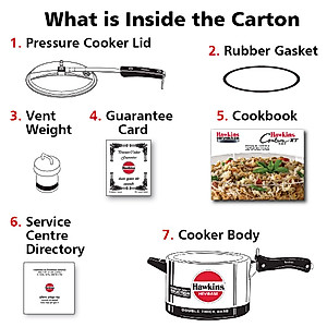 HAWKINS H56 Hevibase Induction Compatible Aluminum Pressure Cooker, 5-Liter,SILVER