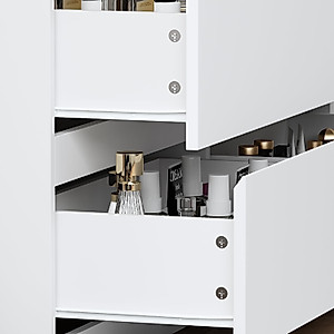 ROMSHINE 9 Drawer Dresser with Rotatable Tabletop, Modern Chest of Drawers with Extendable Desk (No More Than 102" W), Drawer Organizer for Bedroom Home Office, White Dresser