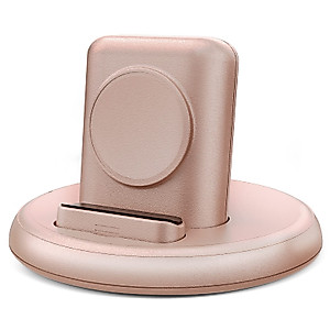 Charging Stand for Apple Watch, GUYARO Magnetic Wireless Charging Station Compatible with Apple Watch Series 8/Ultra/SE/7/6/5/4/3/2/1 Portable iWatch Charger Stand with Charging Cable- Rose Gold