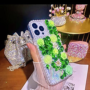 redecarie for Galaxy S9 Plus Diamond Bling Case,Crystal Rhinestone Floral Women Girls Cute 3D Glitter Shiny Sparkle Protective Phone Case for Samsung Galaxy S9 Plus