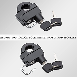 Motorcycle Helmet Lock Fits 7/8" (22mm) Handlebar Anti-Theft Helmet Security Lock with 2 Keys Fit for Motorbike Scooter Street Bike