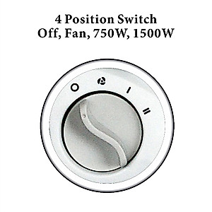 Optimus H-1322 Portable 2-Speed Fan Heater with Thermostat , White