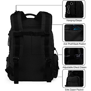 Victoriatourist Casual Daypack College Laptop Backpack for Men Women Water Resistant Stylish Bookbag Lightweight Travel Bag Hiking Backpacks with Anti Theft Pocket Fits 14-15 Inch Computer(Black)