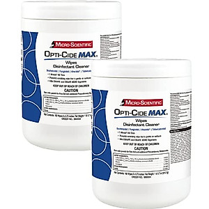 Micro-Scientific Opti-Cide Max Disinfecting Wipes (2 Pack) - 320 Wipes - Hospital Grade EPA Registered Disinfectant Cleaner