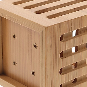 Cabilock Dishes Drying Rack Korean Chopsticks Cutlery Drying Holder Basket Wooden Bamboo Chopsticks Holder Tableware Drainer Cutlery Storage Organizer Caddy Utensil Drying Rack Korean Chopsticks