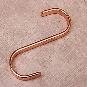 TOPBATHY 6pcs S Shaped Hook Heavy Duty S Hooks Rack Hangers Hanging Hangers Hooks for Bedroom, Supermarket,Bathroom, Kitchen and Office: Pan, Pot, Coat, Bag,Towels, Plants(10cm Rose Gold)