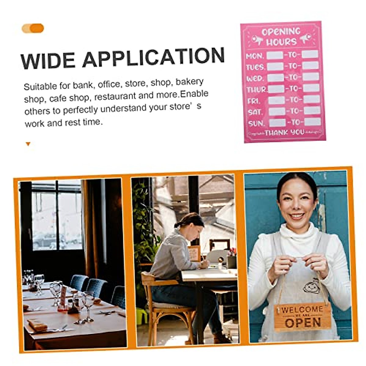 Ciieeo 3pcs business hours sign hours of operation signs open signs for business store open signs business hours door closed open hour labels neon open sign variable customize office pvc