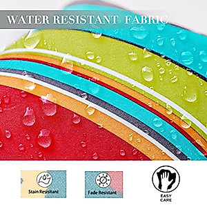 Enipate Outdoor Lumbar Pillows with Inserts, Water Resistant 12 x 20 Inch Striped Toss Pillows for Patio Furniture Decor, Pack of 2