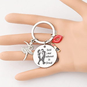 BLEOUK Greese Musical Inspired Keychain Movie Fans Gift Theater Gifts Gift For Her Tell Me About It Stud (Tell me about it Stud)