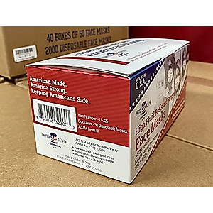 MADE IN USA -Level 3 - Disposable Face Masks - 3-ply - 50ct - Adjustable Fit White