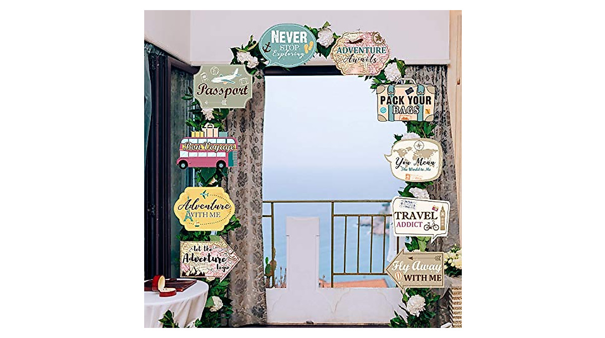 Travel Party Decorations - Adventure Sign & Banner for Celebrations