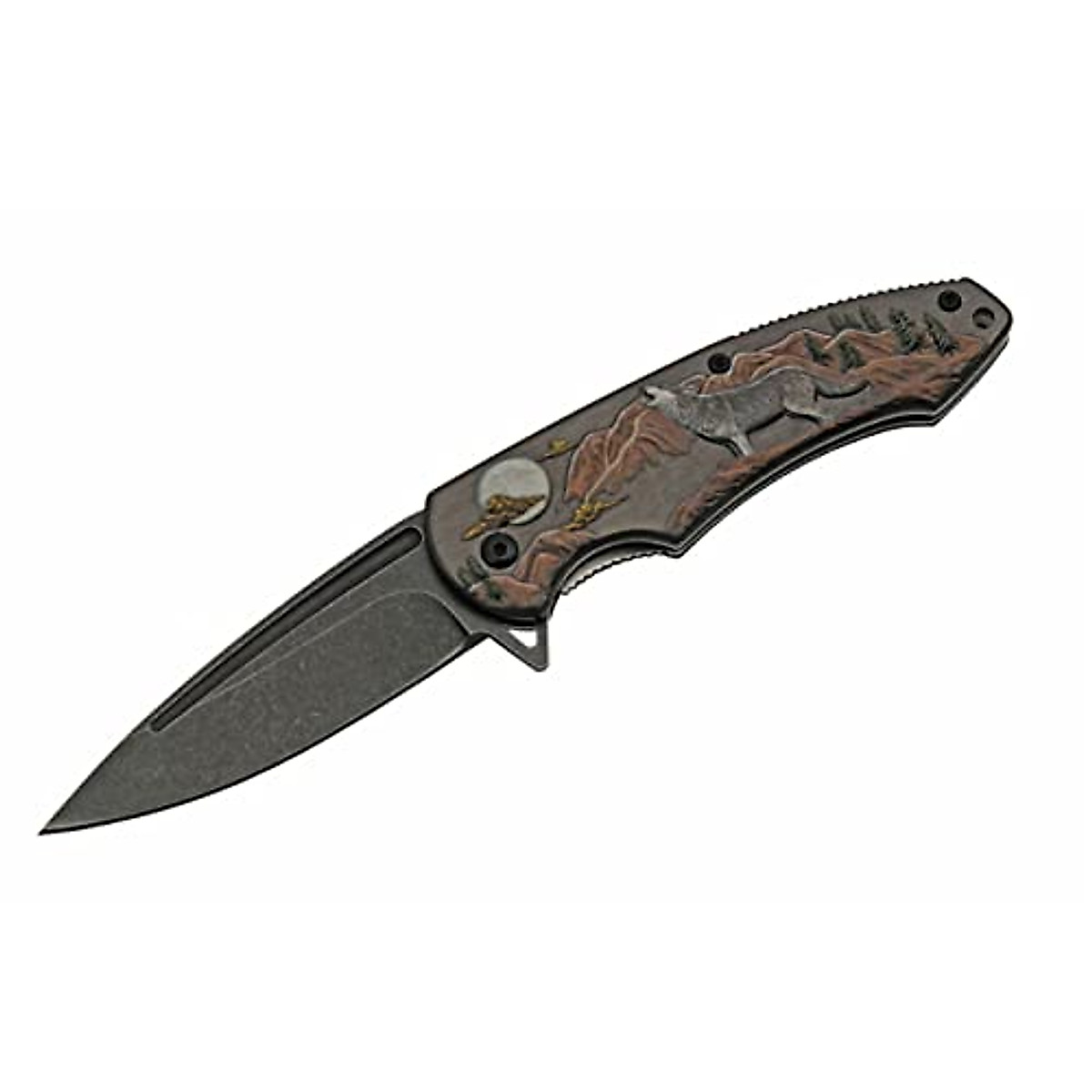 7.75" Howling Wolf Folding Knife
