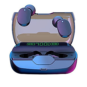 Wireless Earbuds, Blue-Tooth Earbuds Headphones Stereo Earphones in Ear Light-Weight Headphones Built-in Microphone Sports Music Earbuds Immersive Premium Sound with Charging Case (Black)