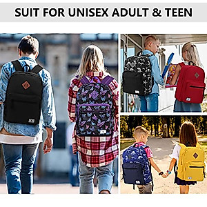 School Backpack,VONXURY Women Classic Lightweight Water Resistant Causal Daypack for Teens Boys Girls(Purple Butterfly）