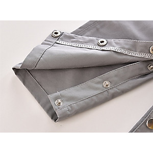 3Pcs Baby Boys Long Sleeve Stripe Romper Overalls Clothing Set with Hat (9-12 Months) Grey