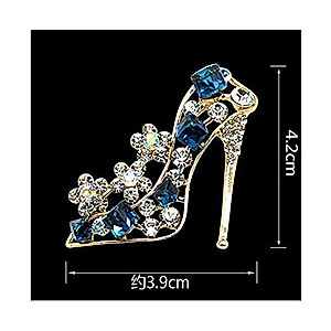 Shuiniba High Heels Shoes Shape Brooch Pin for Women Brides Created Brooch Size 4.2×3.9cm