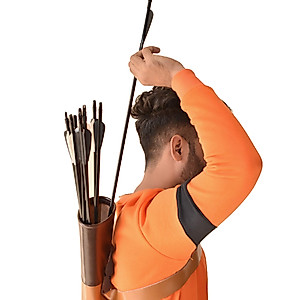 UNIVERSE ARCHERY Arrow Quiver | Genuine Cowhide Leather Arrow Holder | Traditional Handmade Quiver for Hunting & Archery Sports | Lightweight & Comfortable | Brown