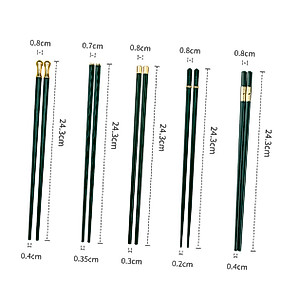 Holibanna 6 Pairs Japanese Alloy Chopsticks Reusable Chopsticks Cherry Chopsticks for Eating Korean Chopsticks Japanese Chinese Chopsticks Glass Stand Chopsticks Gift Household