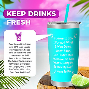 Birthday Gifts for Women/Men-I Came I Saw I Forgot Tumbler 20oz-Funny Coffee Mug,Senior Citizen Gift, Retirement Gifts,60th 70th 80th Birthday Presents for Men Women,Insulated Mug-C